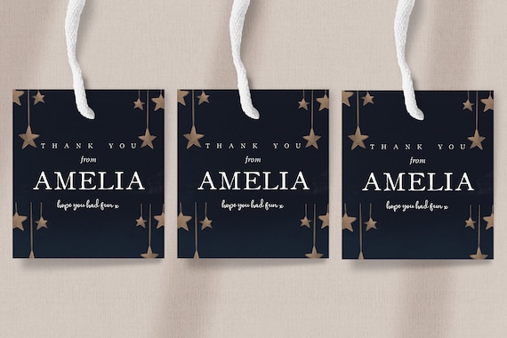 Sleepover Favor Tags Sleepover Thank You Tag Star Night Sky - Etsy