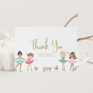 Ballerina Thank You Card - Ballet Thank You Card, Ballerina Party Decor ...