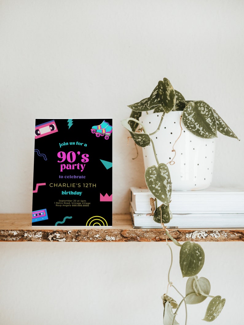 90s Birthday Invite 90's Party Invitation 1990s Party - Etsy