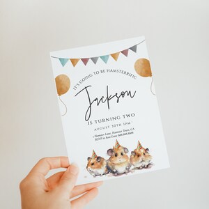 Hamster Birthday Invitation -cute Hamster Invitation, Pet Theme Party ...