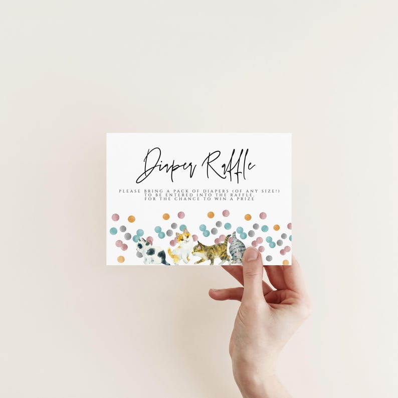 Cat Baby Shower Invitation Inserts - Kitten Baby Shower Decor, Cat ...