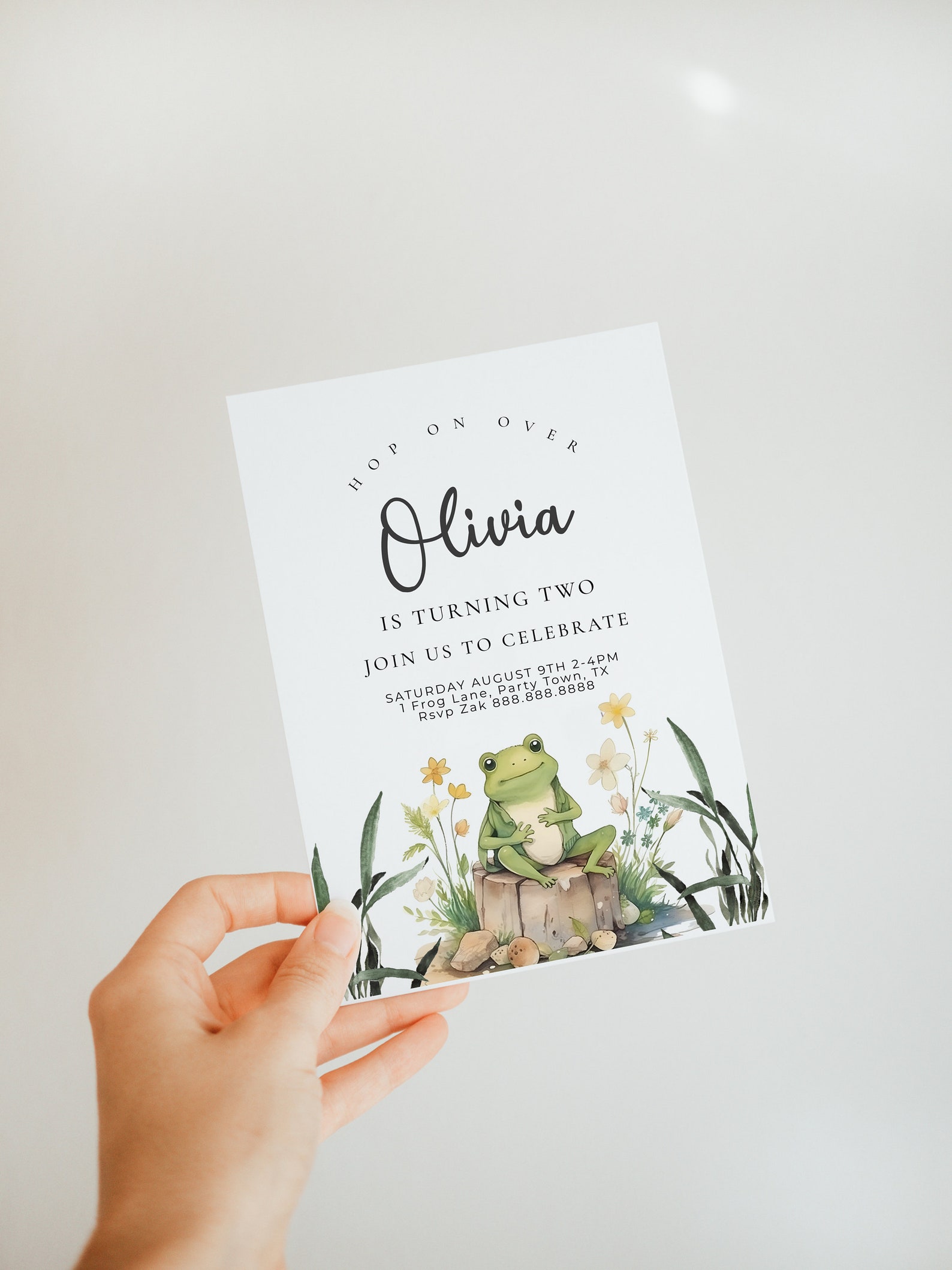 Frog Birthday Invitation - Frog Birthday Party Invitation, Amphibian ...