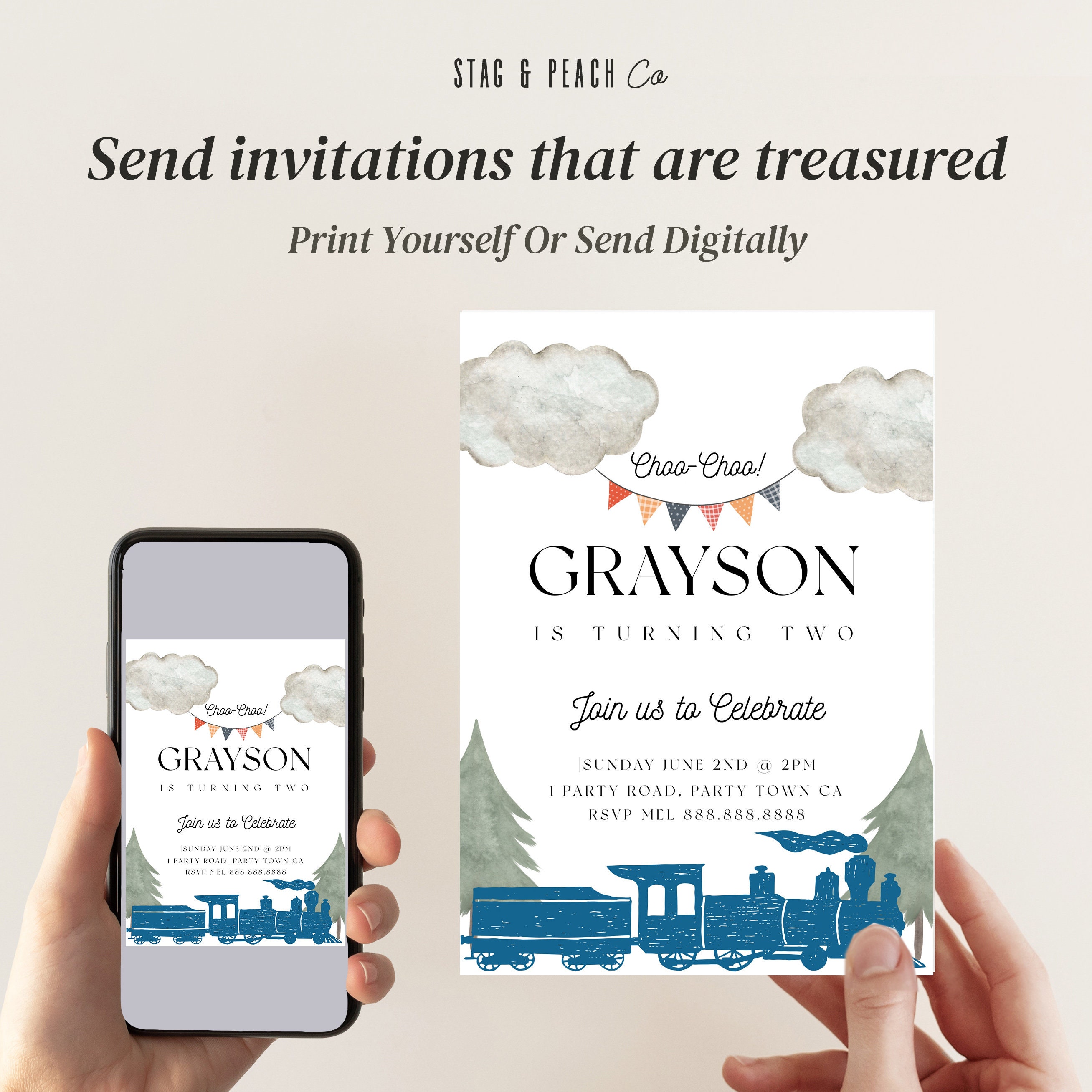 Editable Train Invitation train Birthday Invitation Train - Etsy