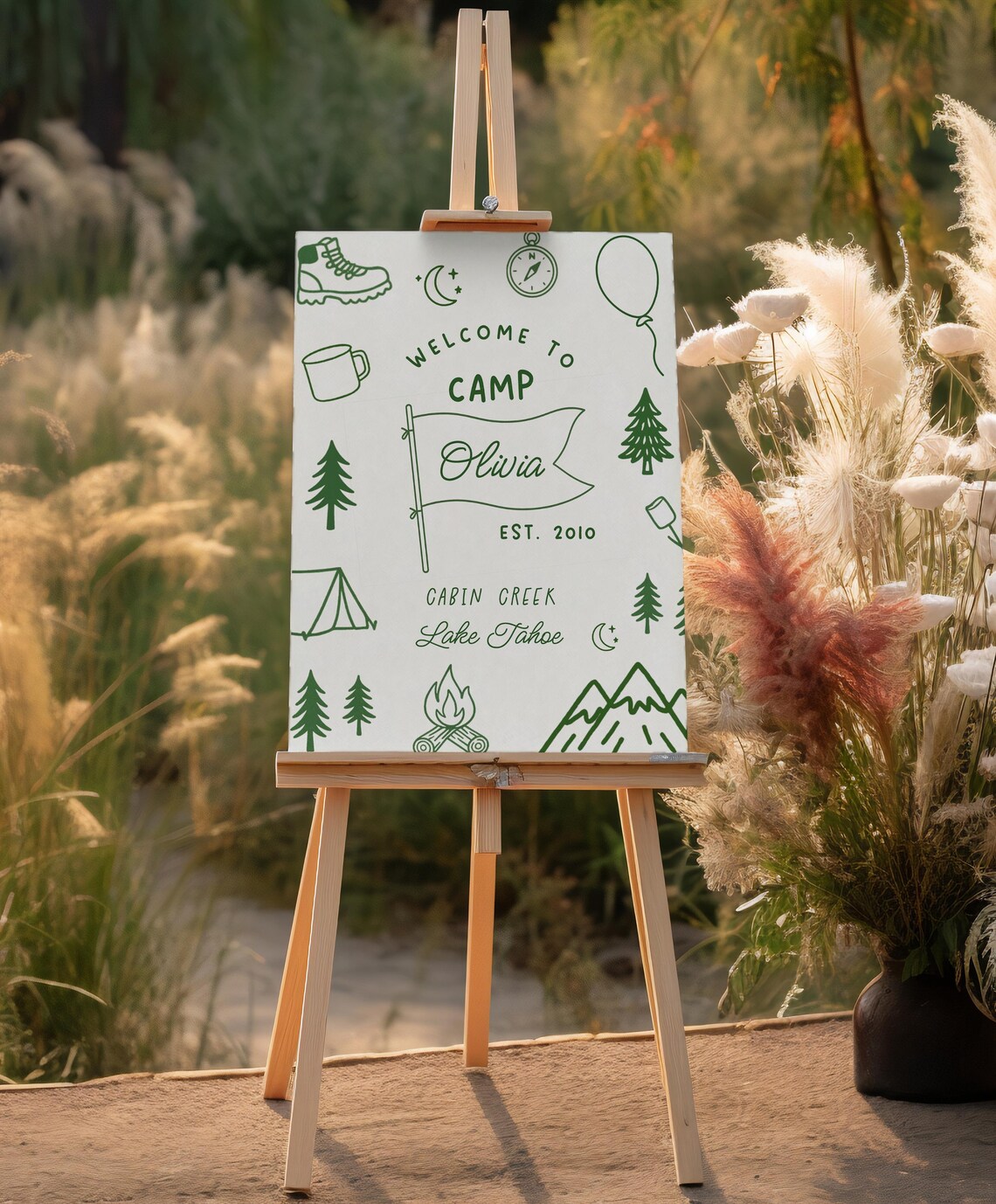 Camp Welcome Sign Editable - Personalized Camp Banner With Name, Camp ...