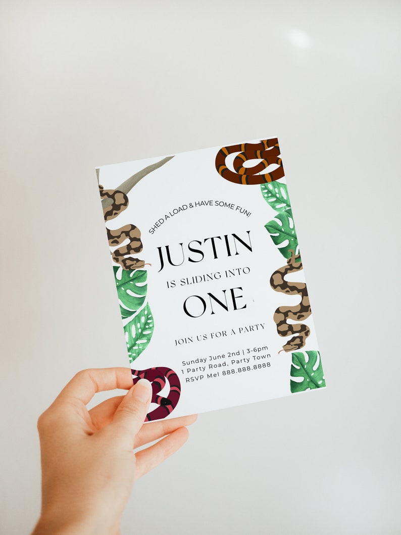 Snake Birthday Invitation Editable Snake Party Invitation - Etsy