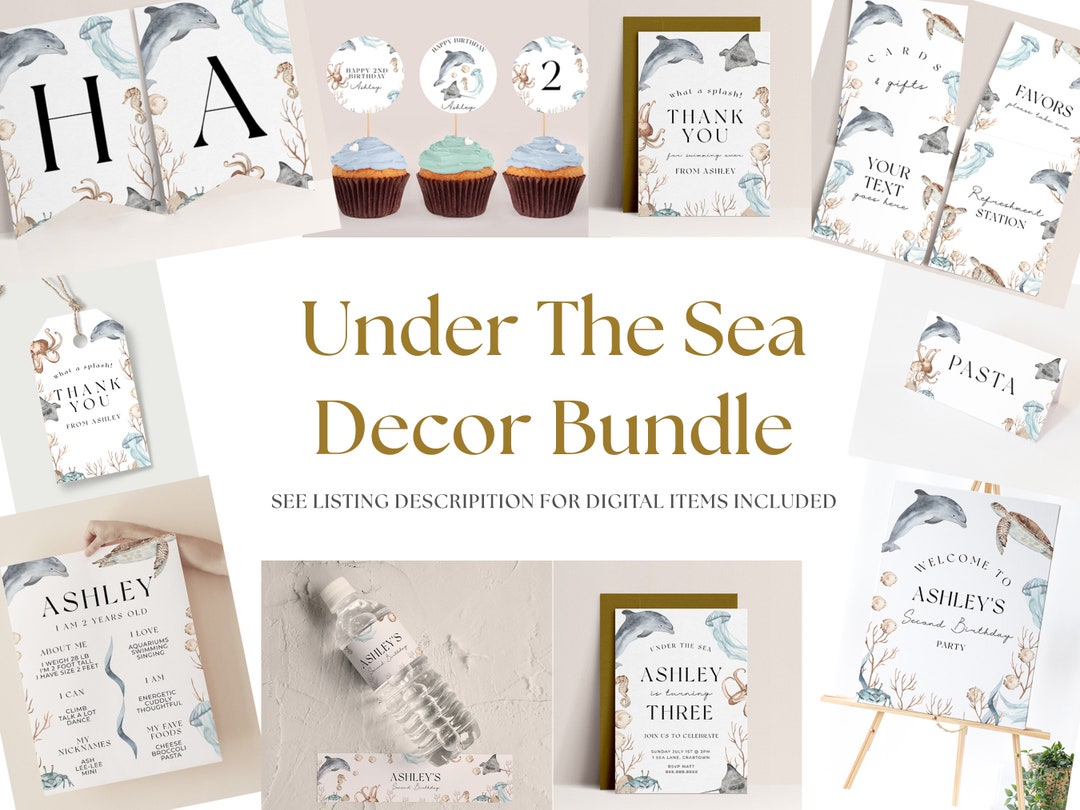 Under the Sea Birthday Decor Bundle - Ocean Theme Birthday Decor, Under ...