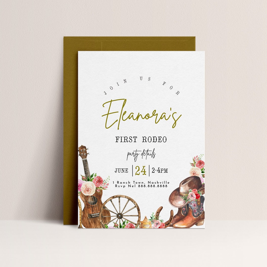 Girls Western Birthday Invitation - Cowgirl Birthday Invitation ...