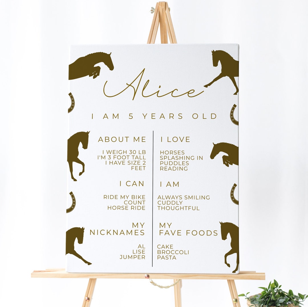 Horse Birthday Party Milestone Board - Horse Party Milestone Marker ...