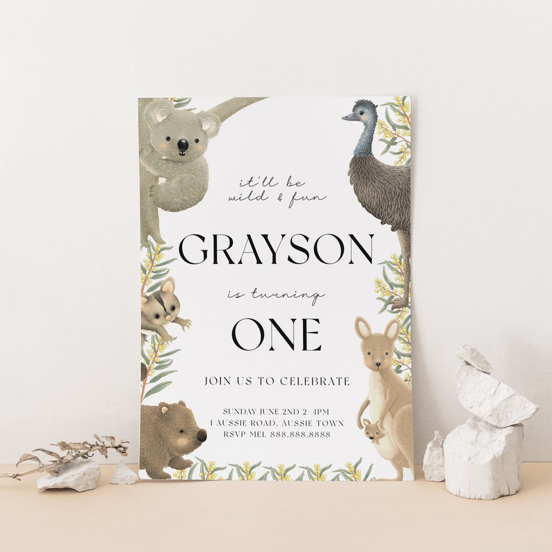 Editable Australia Animal Birthday Invitation - Australian Animals ...