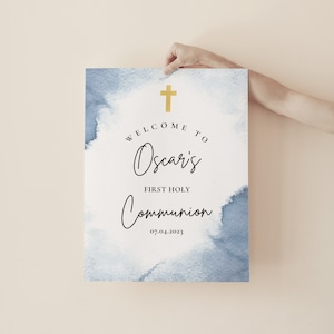 First Communion Welcome Sign Template, Baptism Welcome Sign, Boys ...