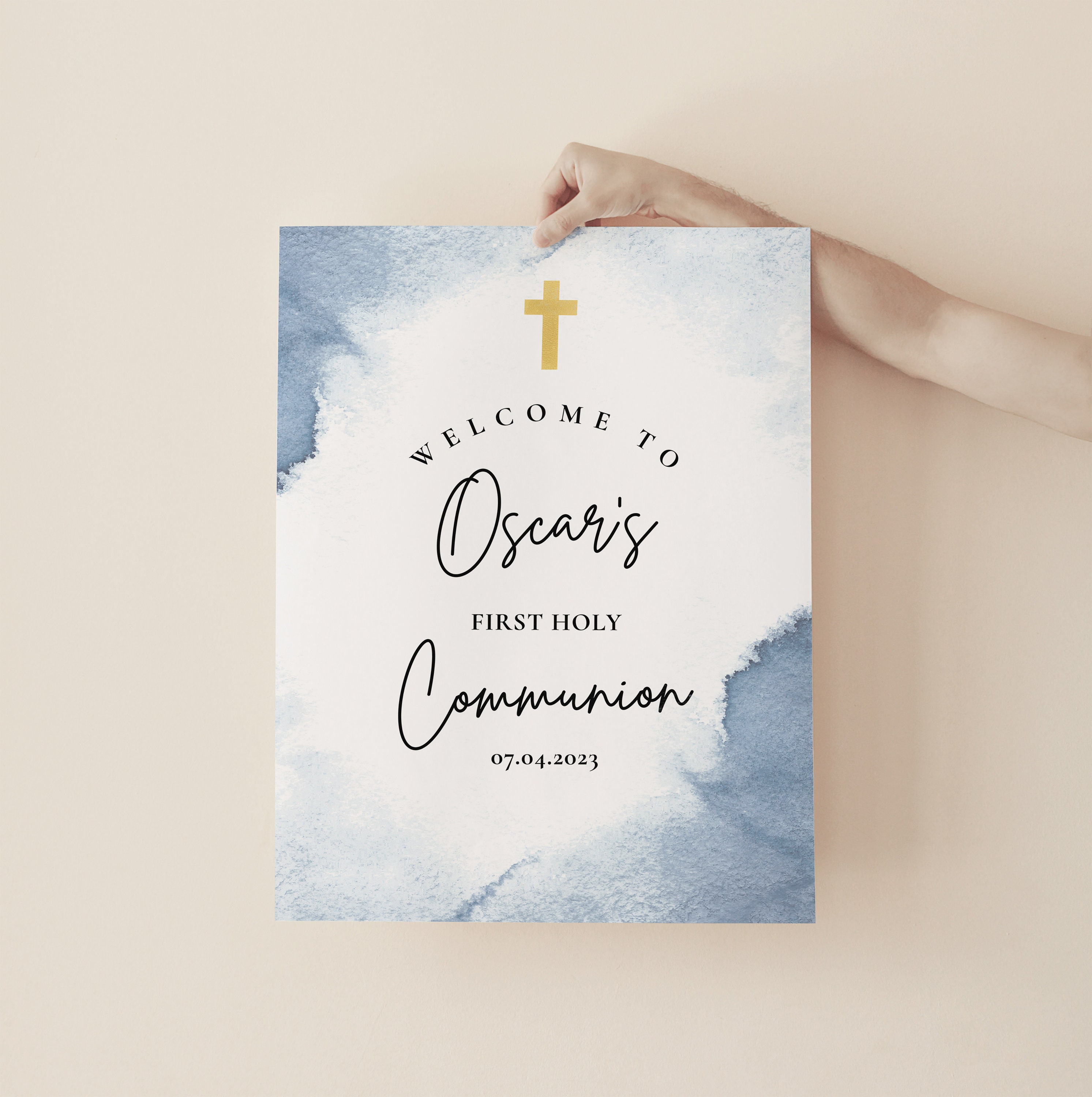 First Communion Welcome Sign Template, Baptism Welcome Sign, Boys ...