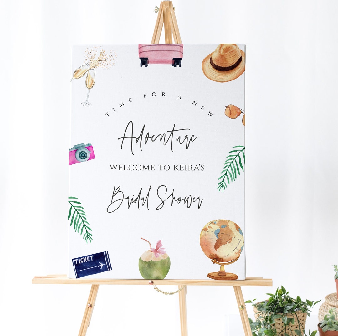 Travel Bridal Shower Welcome Sign - Travel Bridal Shower Decor ...