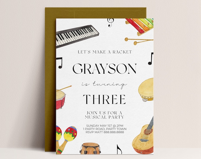 Editable Music Birthday Invitation Music Invitation Musician Birthday ...