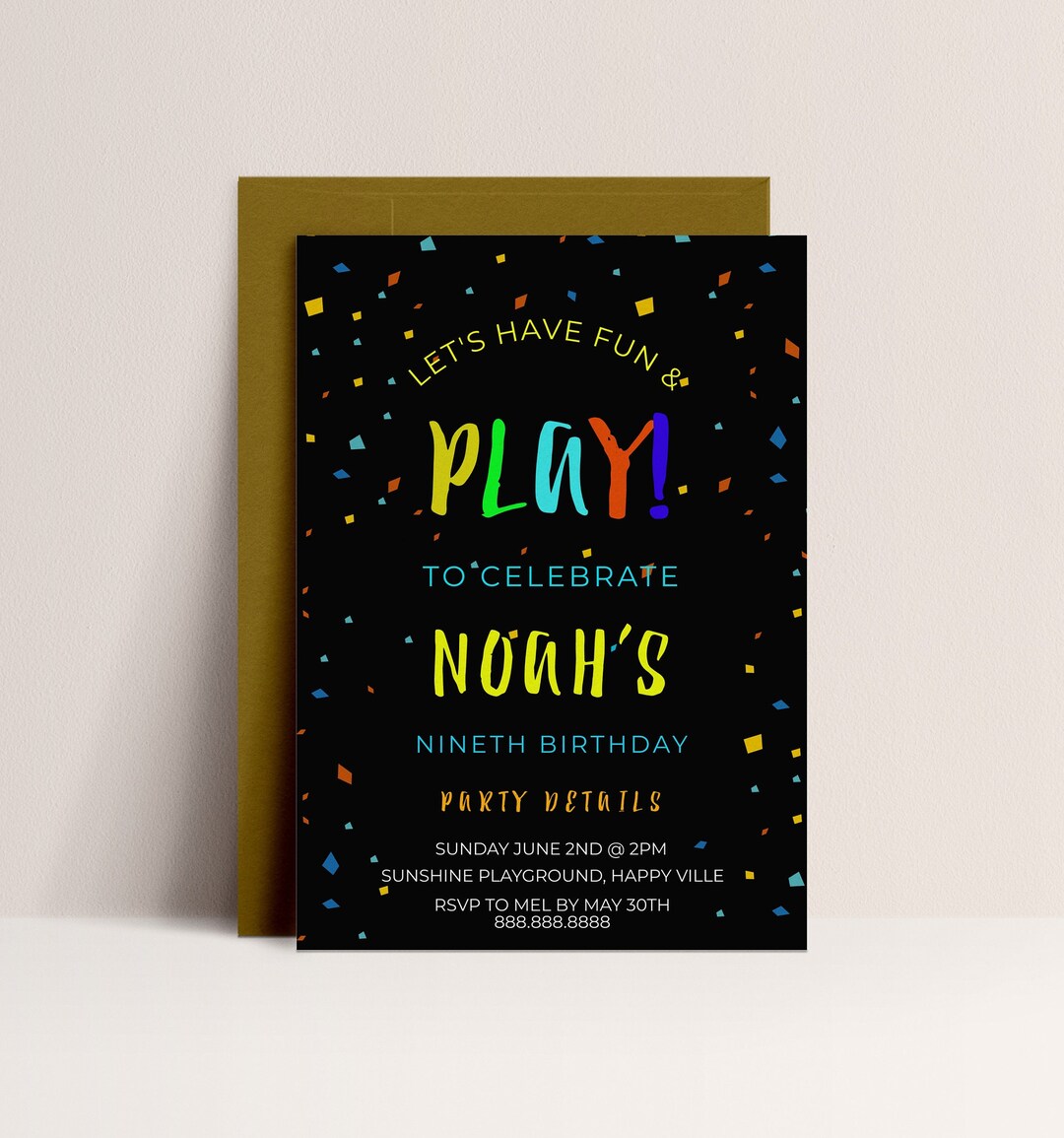 Playground Birthday Party Invitation Boys -playground Invitation, Play ...