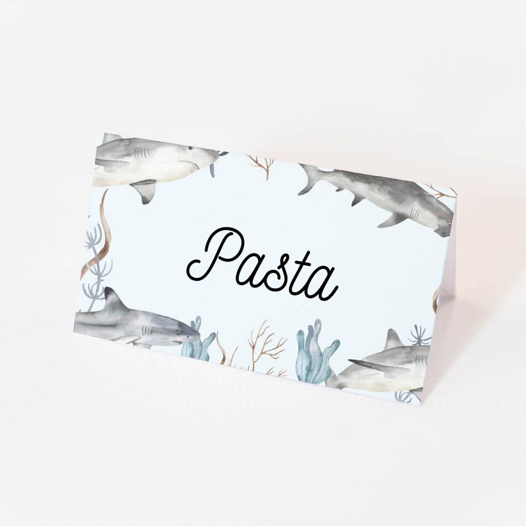 Shark Food Labels - Shark Birthday Party Decor, Under the Sea ...