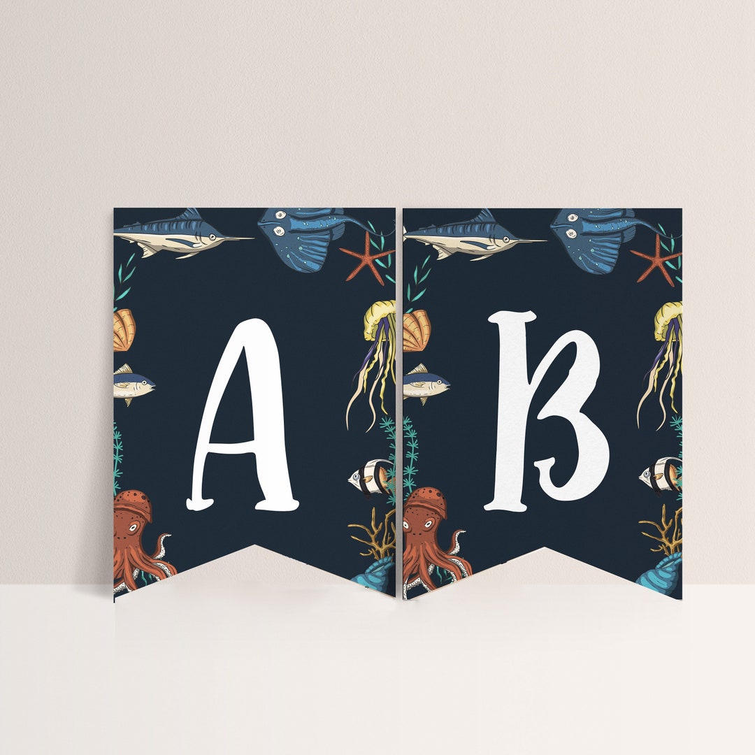 Under the Sea Birthday Banner - Ocean Birthday Party Decorations ...