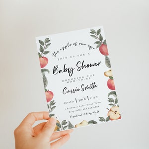 Apple Theme Baby Shower Invitation-apple Theme Invitation, Fall Baby ...