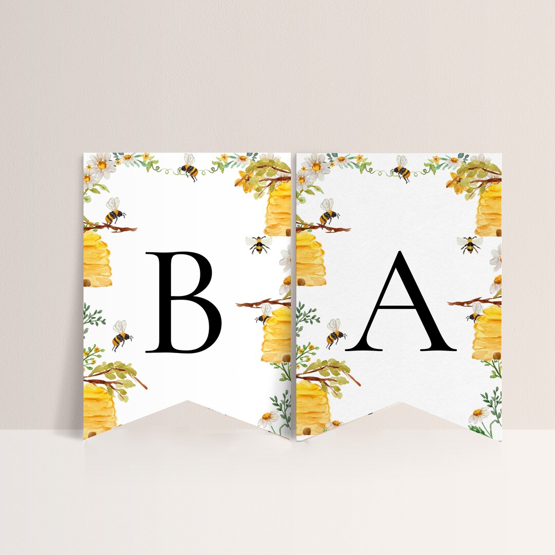 Bee Baby Shower Banner - Bee Baby Shower Decor, Bumblebee Baby Shower ...