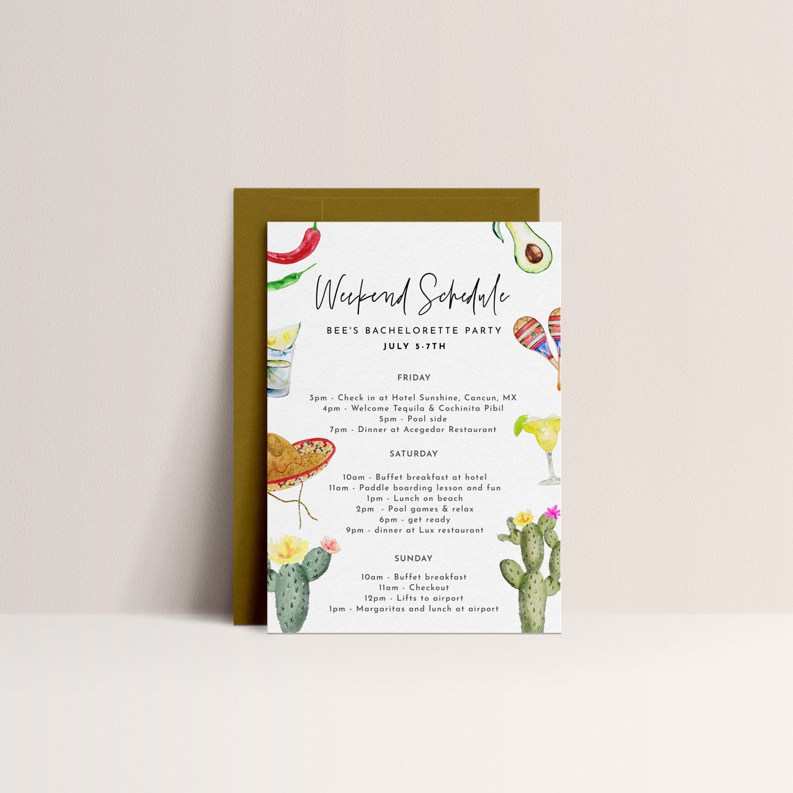 Fiesta Bachelorette Invitation - Fiesta Invitation Hens, Fiesta Bridal ...