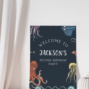 Under the Sea Welcome Sign - Boys Under the Sea Birthday Banner, Ocean ...