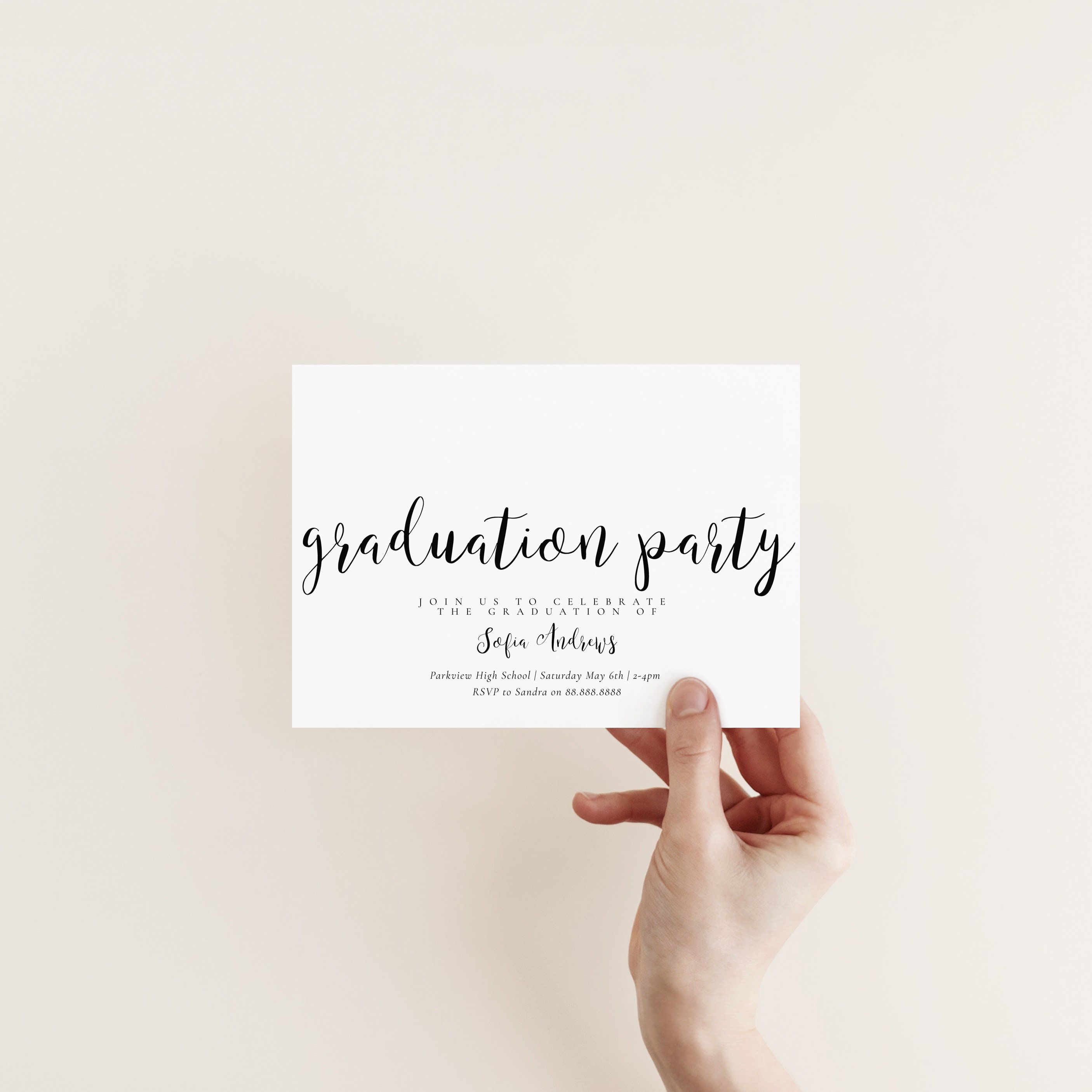 Graduation Party Invitation Template- Senior Graduation Announcement ...