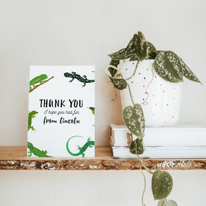 Reptile Thank You Card Editable - Reptile Party, Lizard Party, Reptile ...
