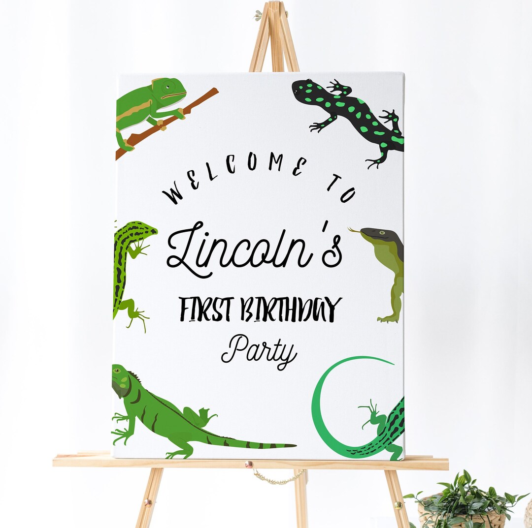 Lizard Birthday Welcome Sign -lizard Party Welcome Sign, Lizard ...