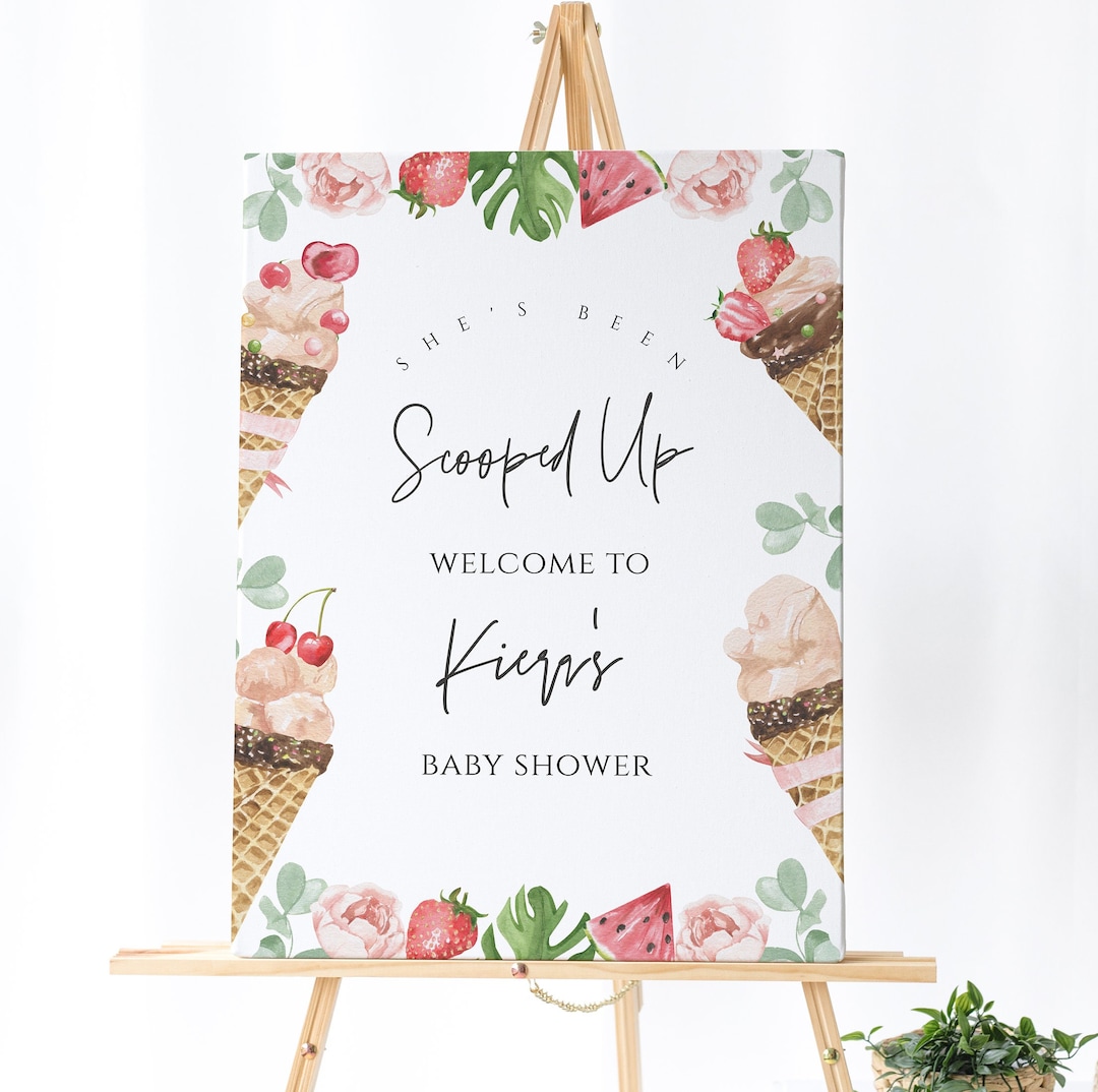 Ice Cream Bridal Shower Sign - Ice Cream Welcome Sign, Ice Cream Bridal ...