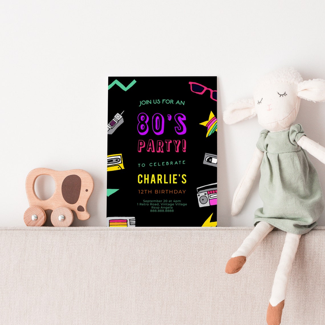 80's Birthday Invitation -80s Theme Party Invitation, Back to the 80s ...