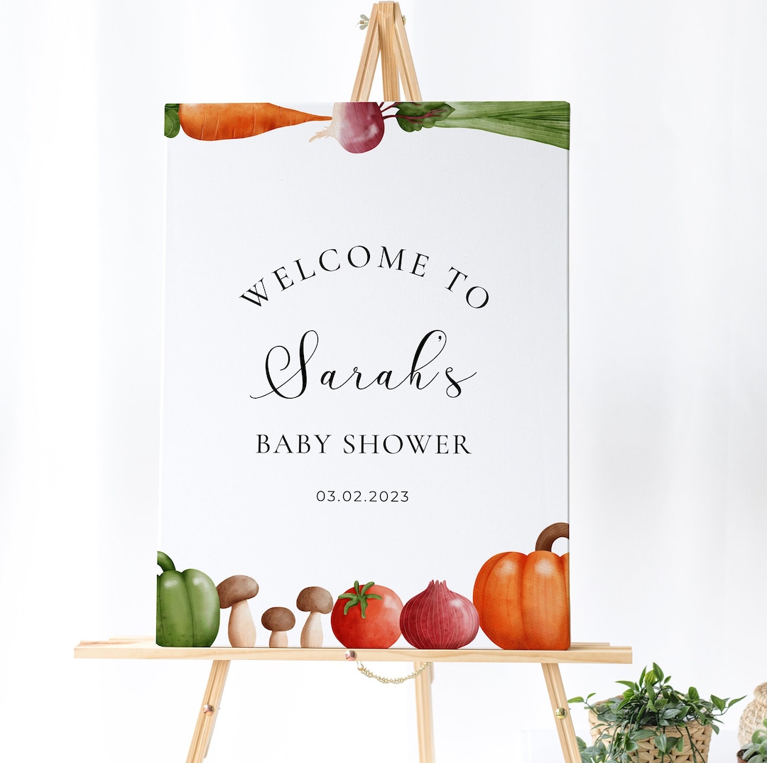 Farmers Market Baby Shower Sign - Vegetable Baby Shower Decor, Farmers ...