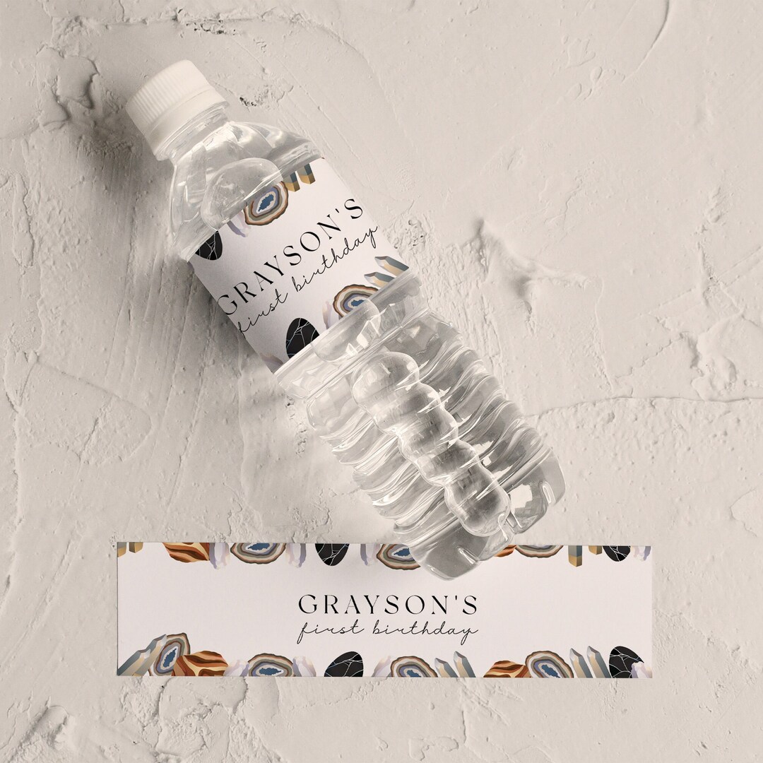 Geology Party Decorations-geology Birthday Bottle Labels, Gem Birthday ...