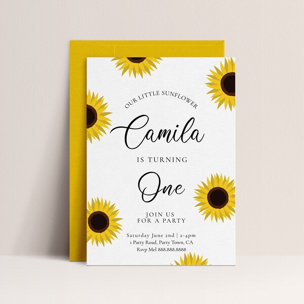 Sunflower Invitation - Etsy