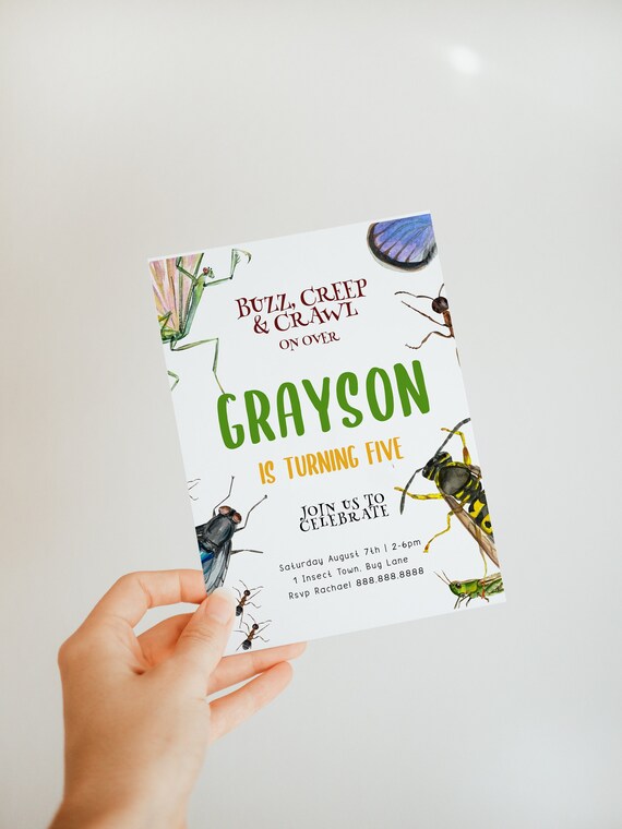 Bug Invitation Editable Bug Printable Invitation Bug - Etsy