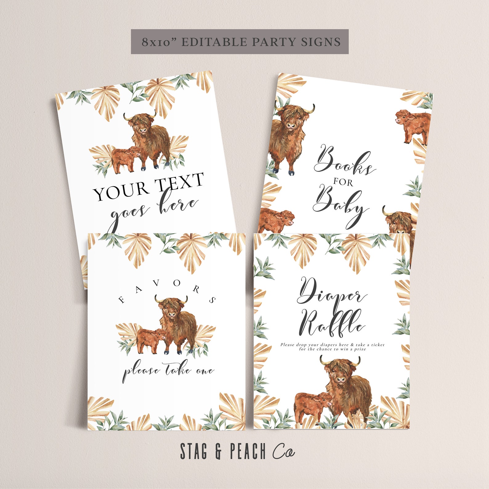 Highland Cow Water Bottle Labels -highland Cow Baby Shower Favors ...