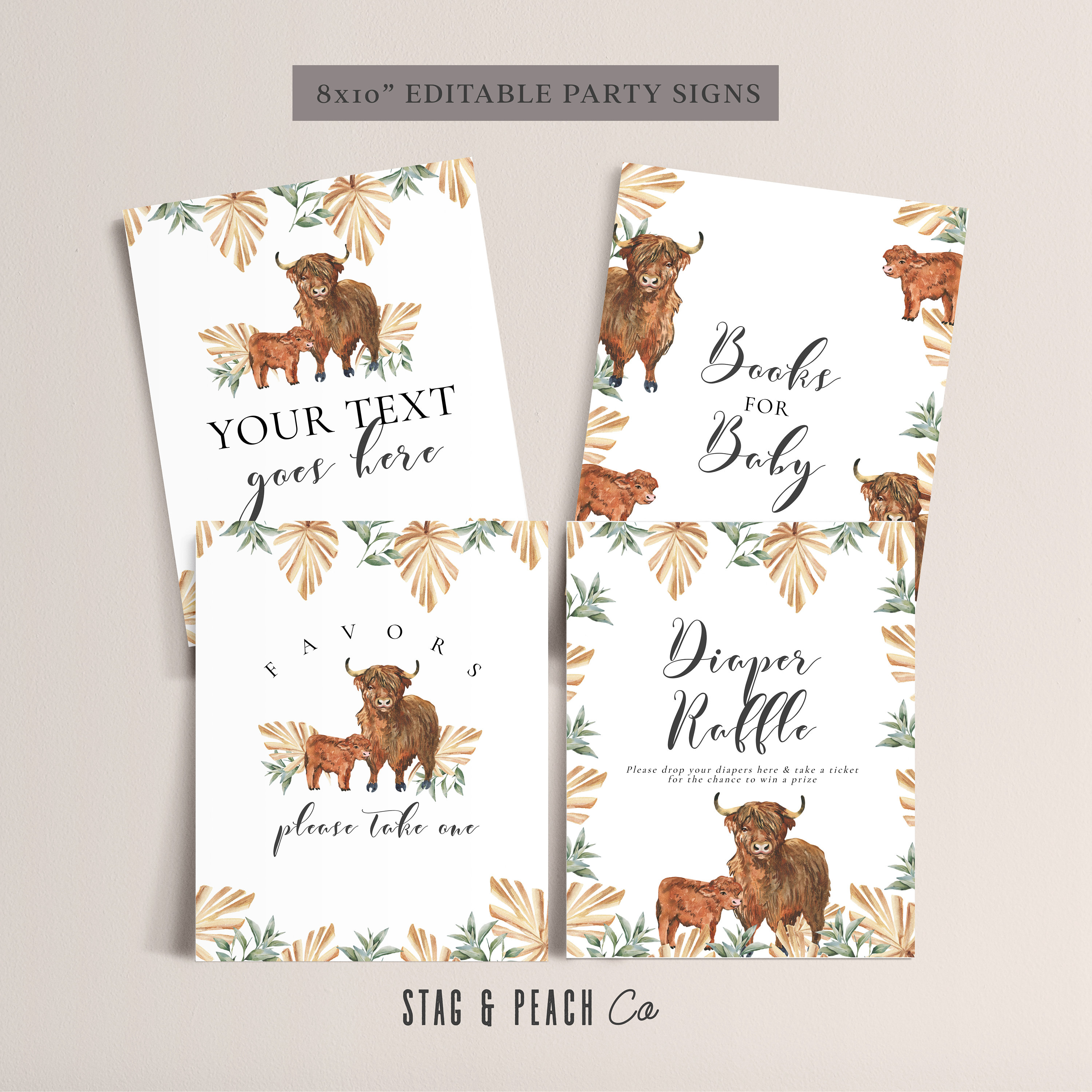 Highland Cow Water Bottle Labels -highland Cow Baby Shower Favors ...