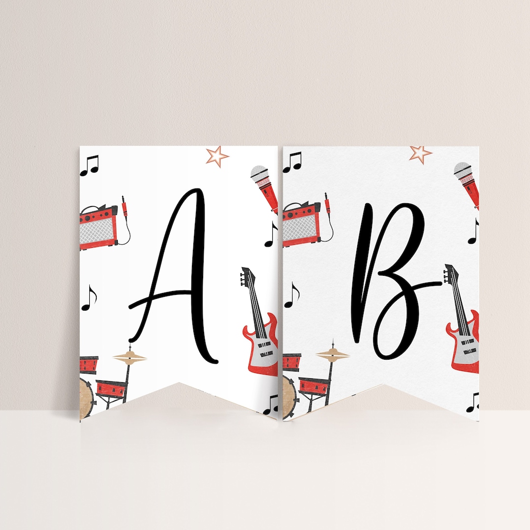 Music Birthday Banner - One Rocks Banner, Music Birthday Party, Music ...