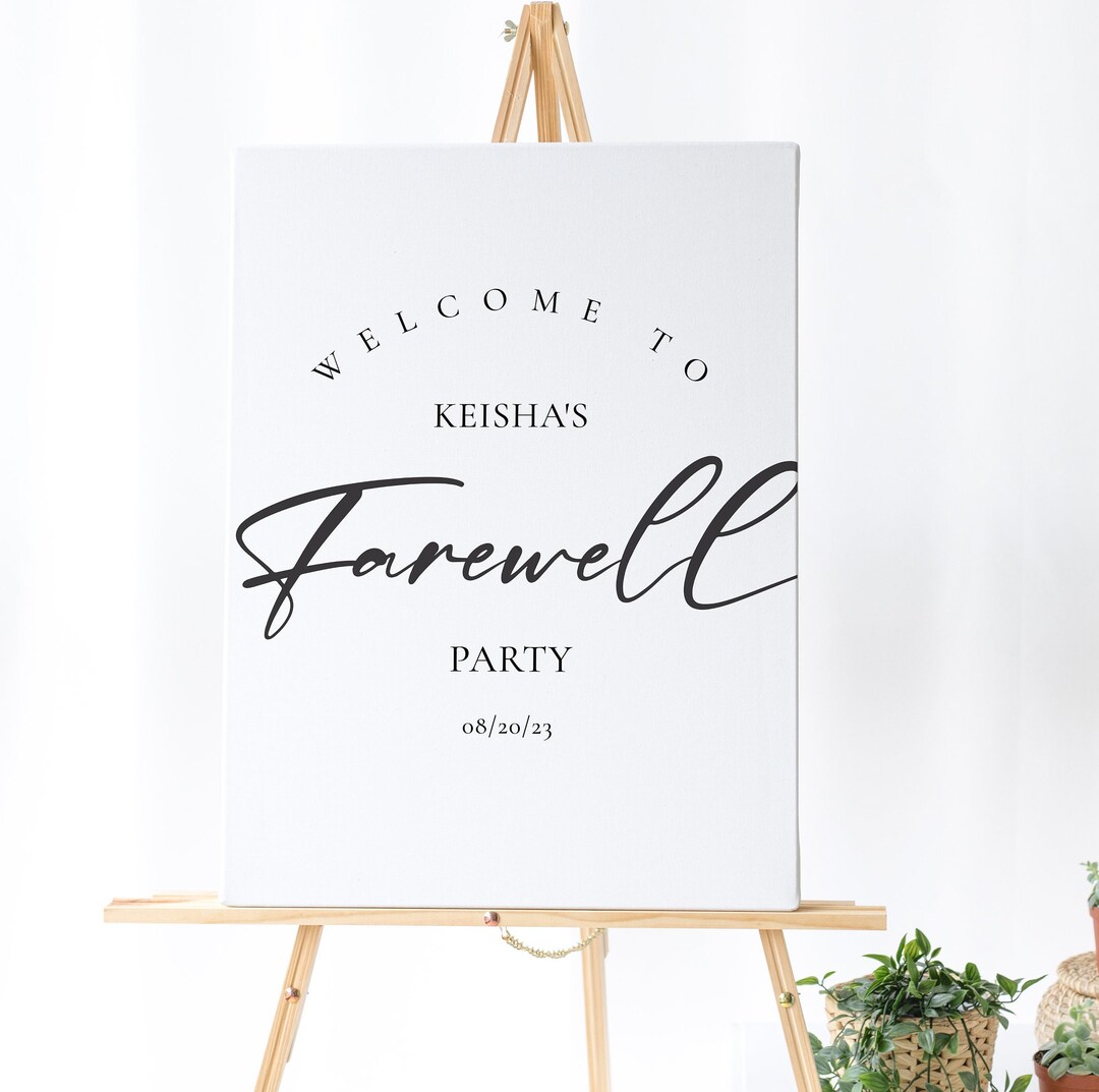 Farewell Party Sign - Going Away Party Decorations, Modern Welcome Sign ...