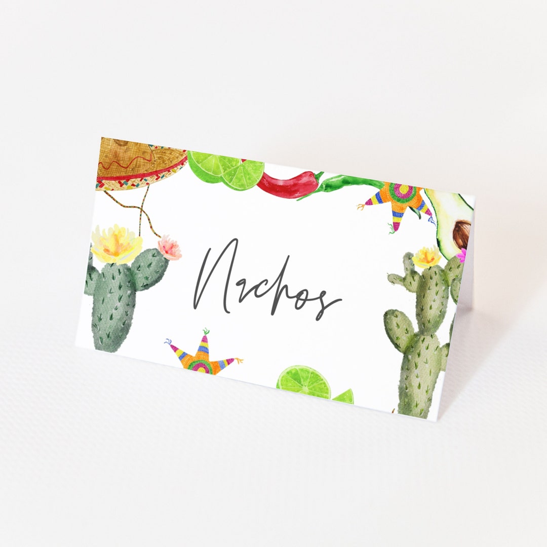 Fiesta Food Label - Fiesta Bridal Shower Decorations, Fiesta ...