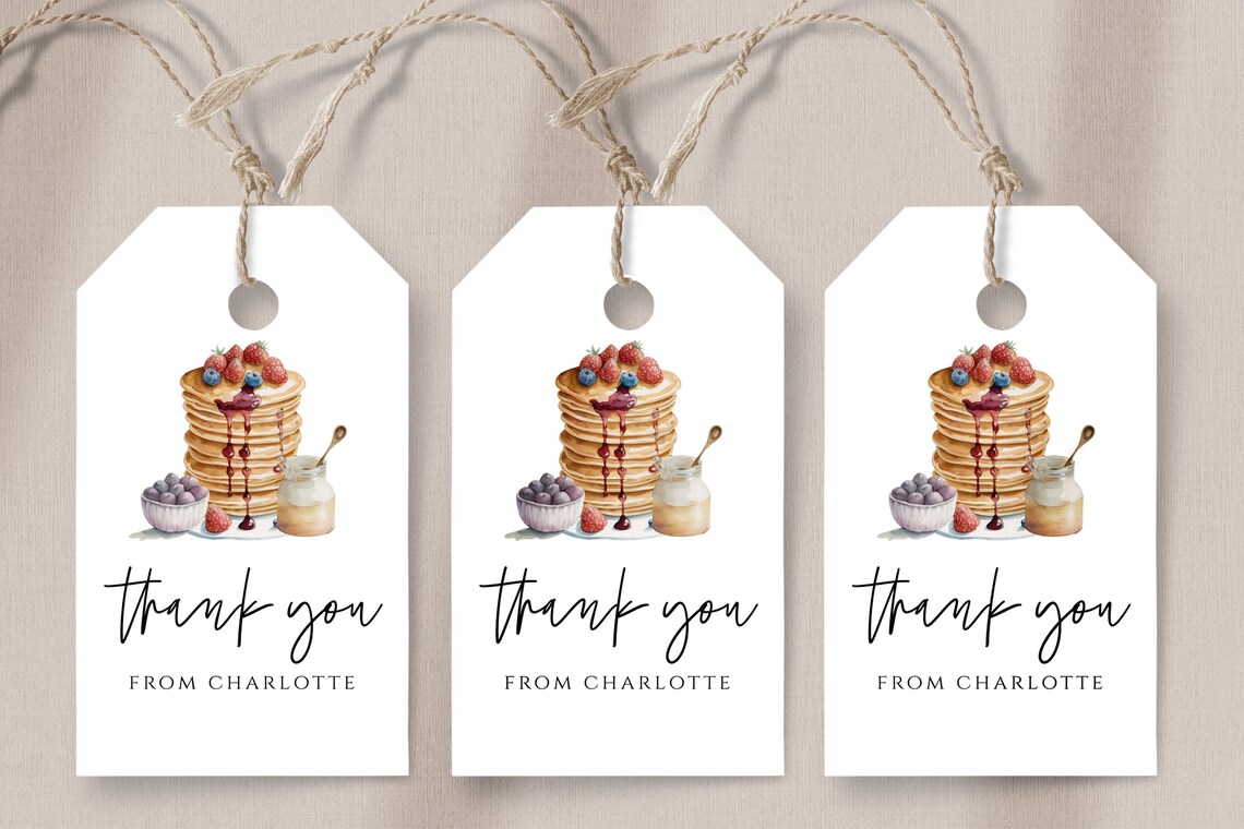 Pancake Place Cards - Brunch Food Label, Pancake Food Tent, Pancake ...