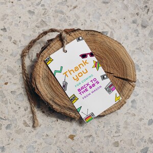 80s Birthday Favor Tag - 80s Birthday Decor, 80s Party Favors, Neon ...