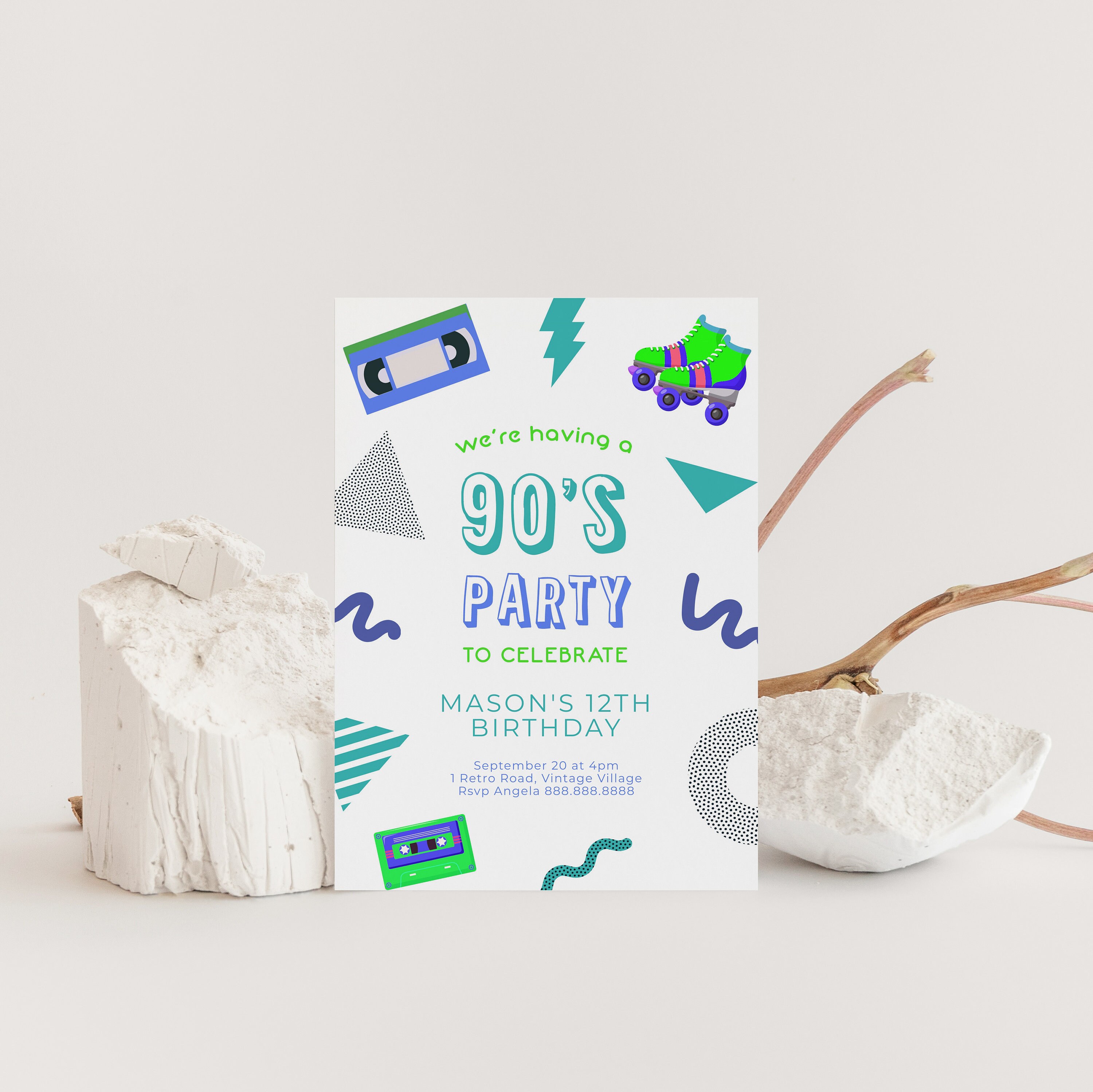 90s Birthday Party Invitation 90's Party Invitation - Etsy