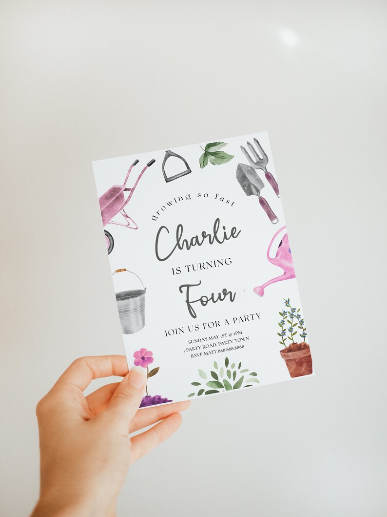 Gardening Birthday Invitation - Gardening Party Invite, Farmers Market ...