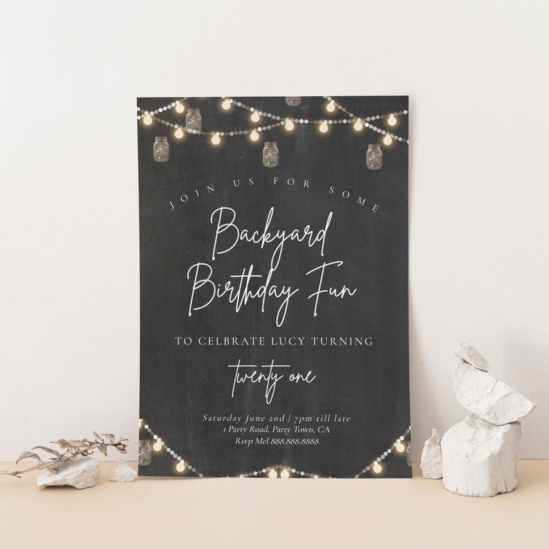 Backyard Birthday Invitation - Backyard Invitation Template, Birthday ...