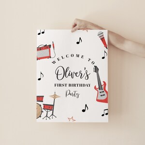 Music Welcome Sign -editable Music Birthday Banner, Rock Sign, Music ...
