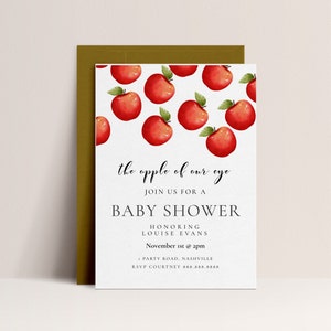 Apple Theme Baby Shower Invitation-apple Theme Invitation, Fall Baby ...