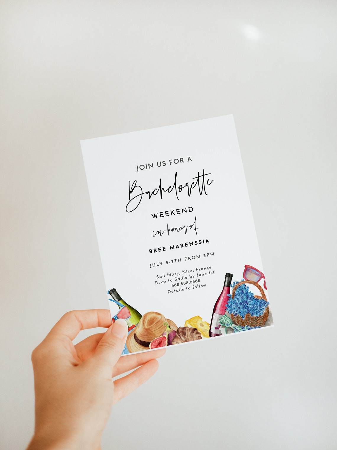 France Bachelorette Itinerary & Invitation Template -french Theme ...