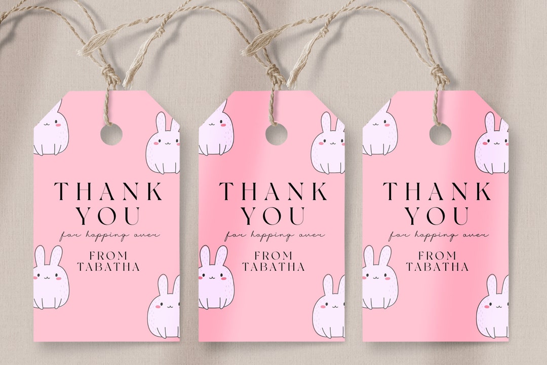 Bunny Favor Tag - Bunny Birthday Decorations, Bunny Birthday Printables ...