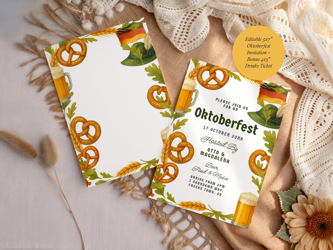Oktoberfest Invitation Editable-oktoberfest Party Invitation Digital ...