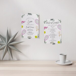 Tennis Menu Cards Template - Tennis Bridal Shower, Tennis Party Decor ...