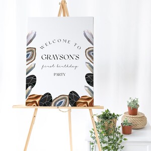 Geology Birthday Banner - Gem Birthday Party Decorations, Geode ...
